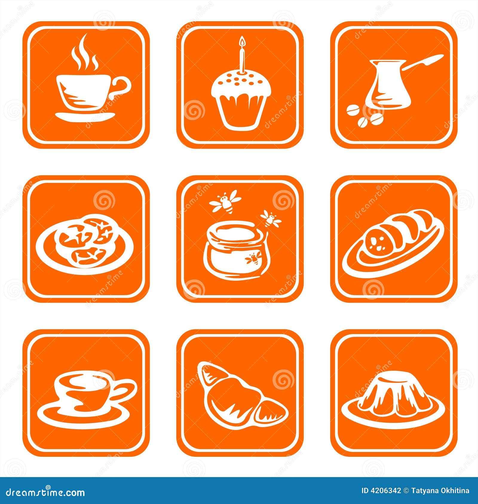 Ornate food symbols stock vector. Illustration of pudding - 4206342