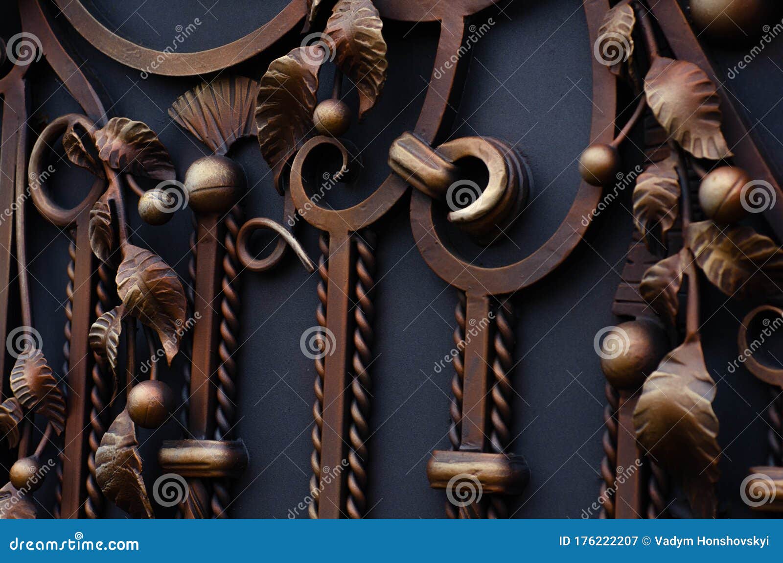 Ornate Forged Metal Gate Elements Stock Image - Image of design, frame ...