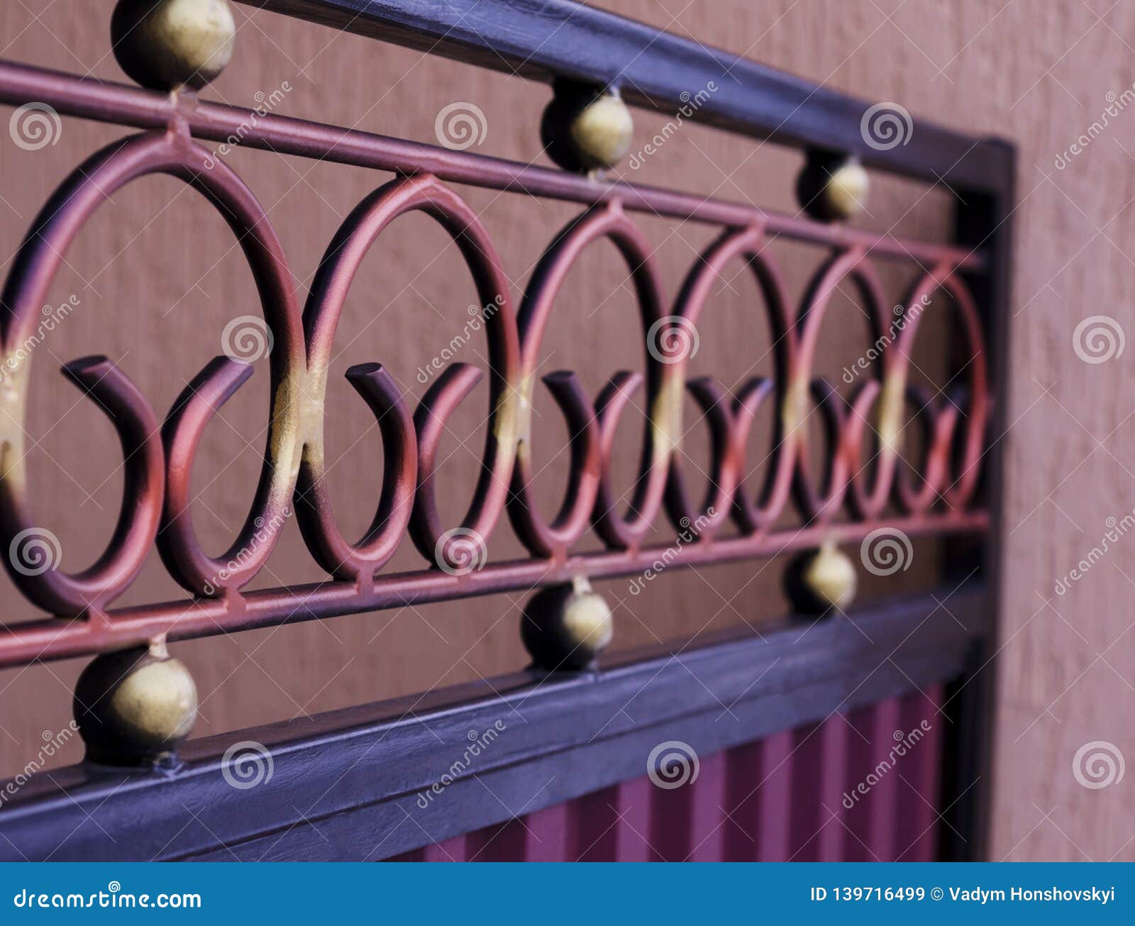 Ornate Forged Steel Elements on the Fence Stock Image - Image of ...