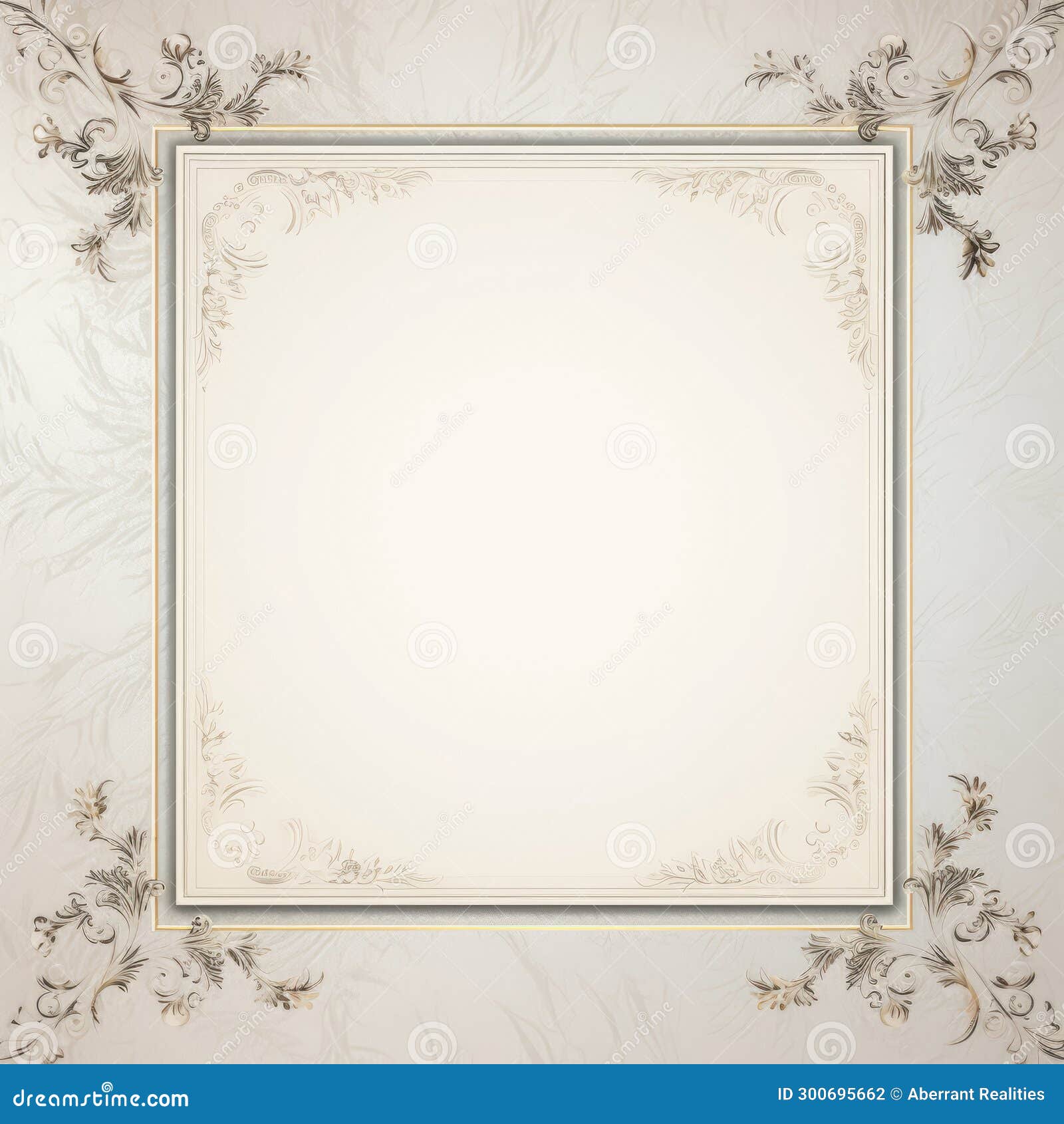 An Ornate Frame on a Beige Background Stock Illustration - Illustration ...
