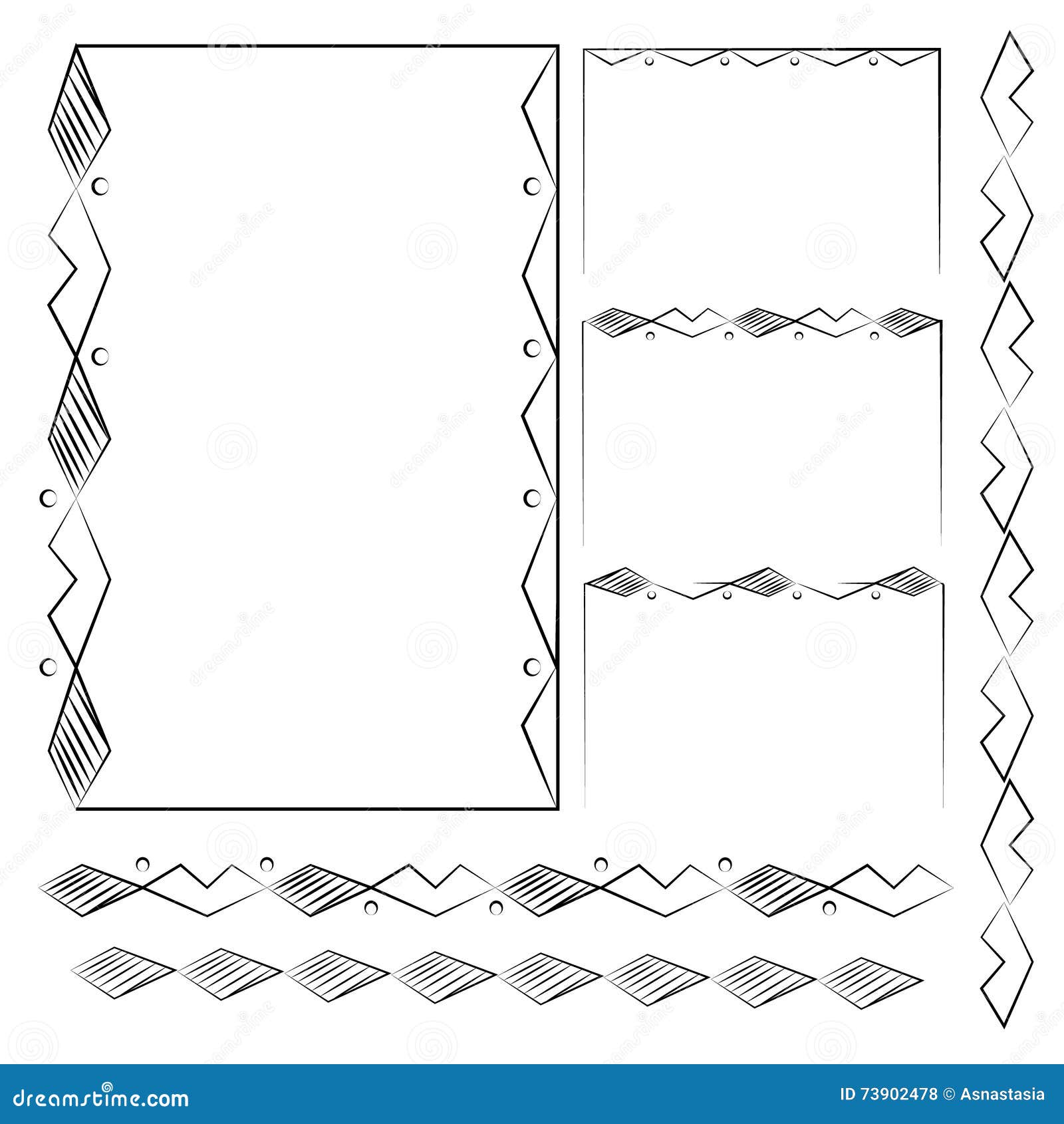 Ornate Frame and Borders Set Vector Stock Vector - Illustration of ...