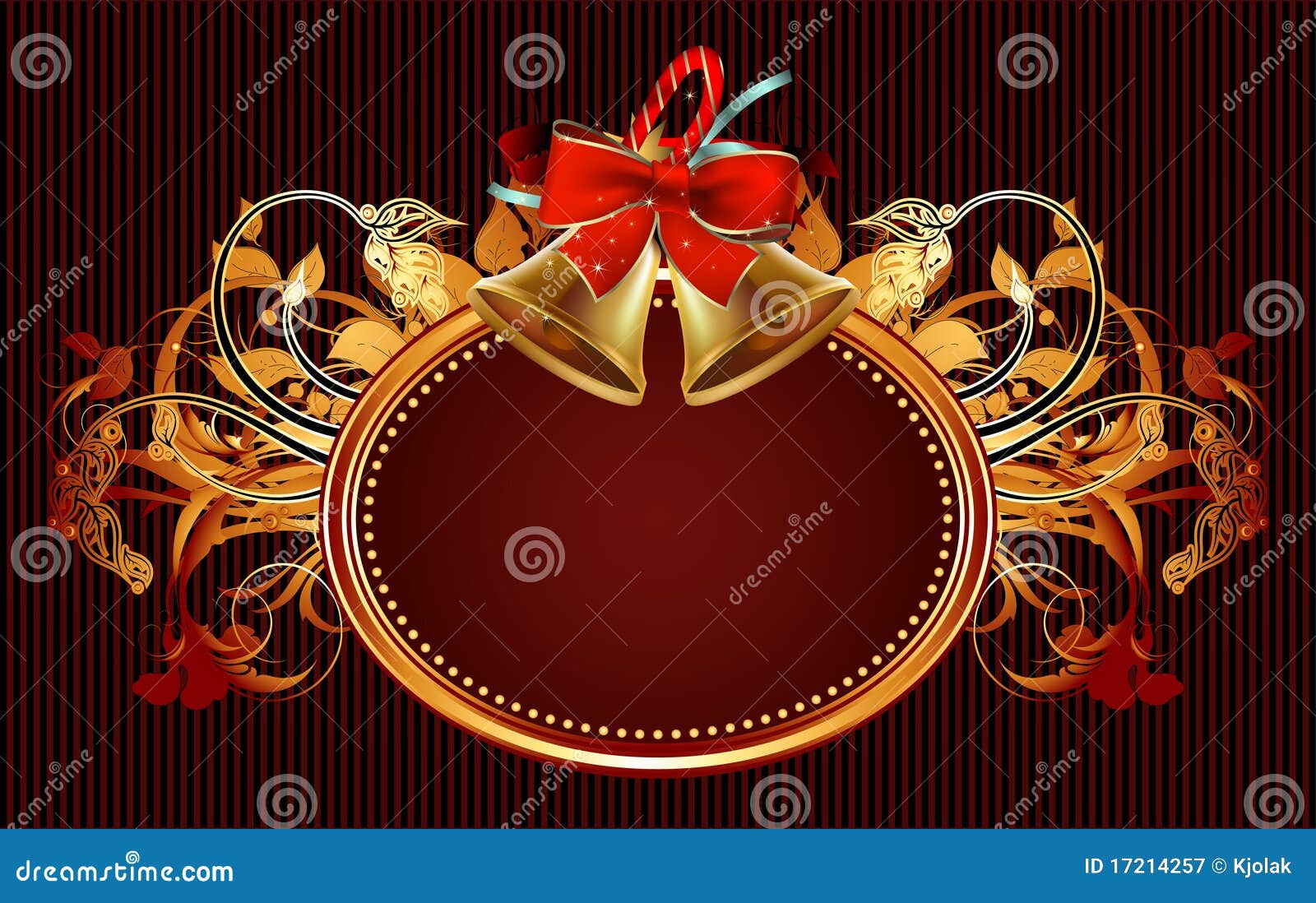 Ornate Frame with Christmas Bells Stock Vector - Illustration of ...