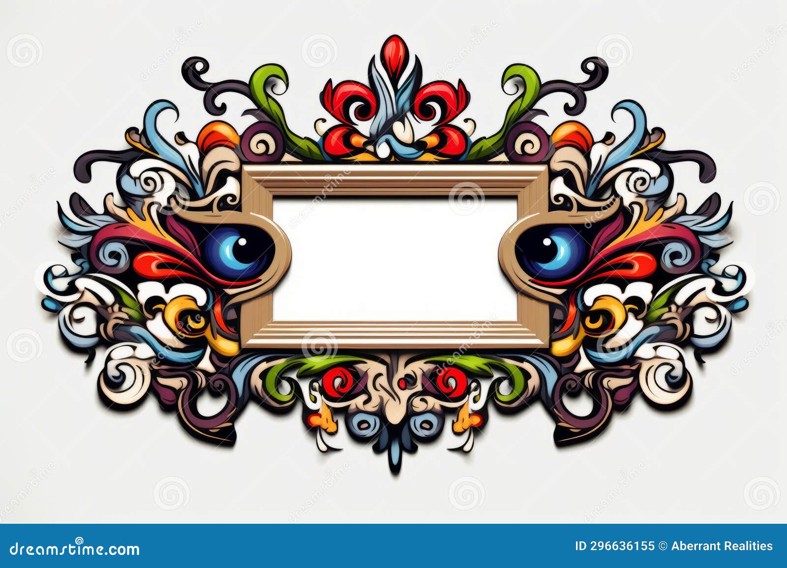 An Ornate Frame with a Colorful Design on it Stock Illustration ...