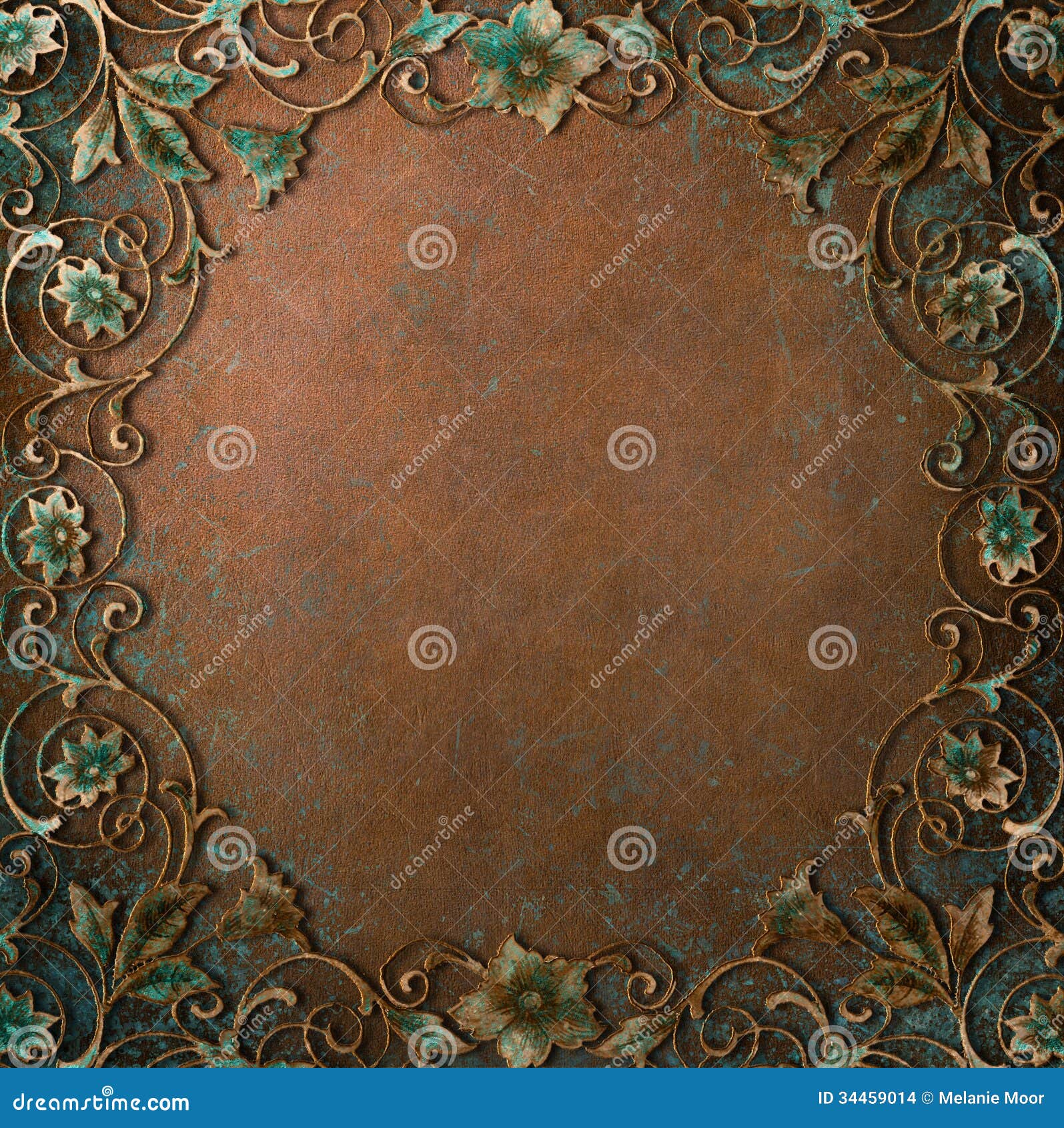 Ornate Frame Copper Patina stock photo. Image of imagination - 34459014