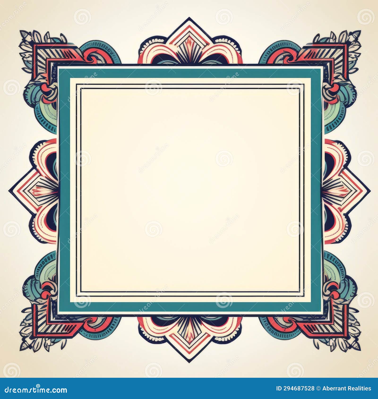 An Ornate Frame with an Ornate Design on a Beige Background Stock ...