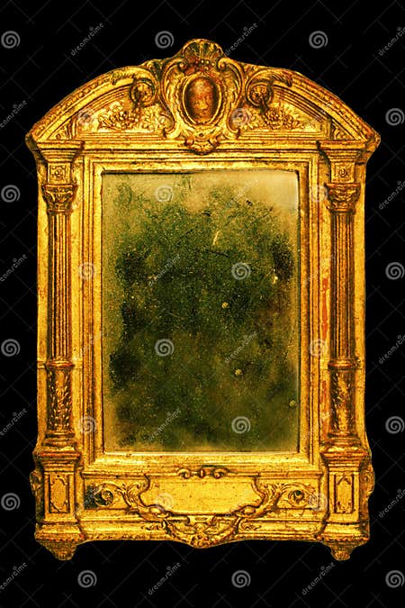 Ornate Frame with Dusty Mirror Stock Photo - Image of glass, decoration ...