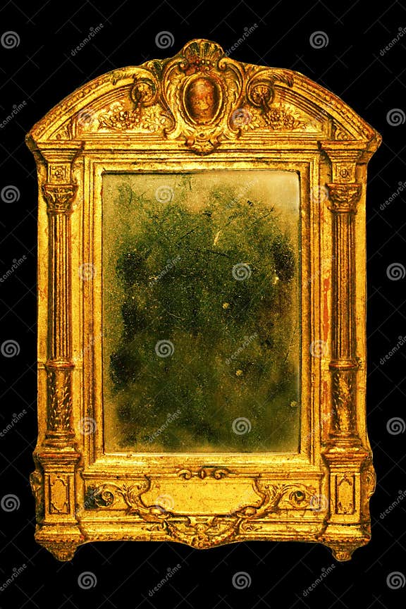 Ornate Frame with Dusty Mirror Stock Photo - Image of glass, decoration ...