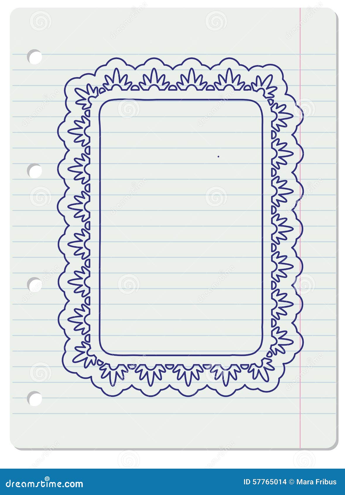 Ornate frame in notebook stock vector. Illustration of greeting - 57765014