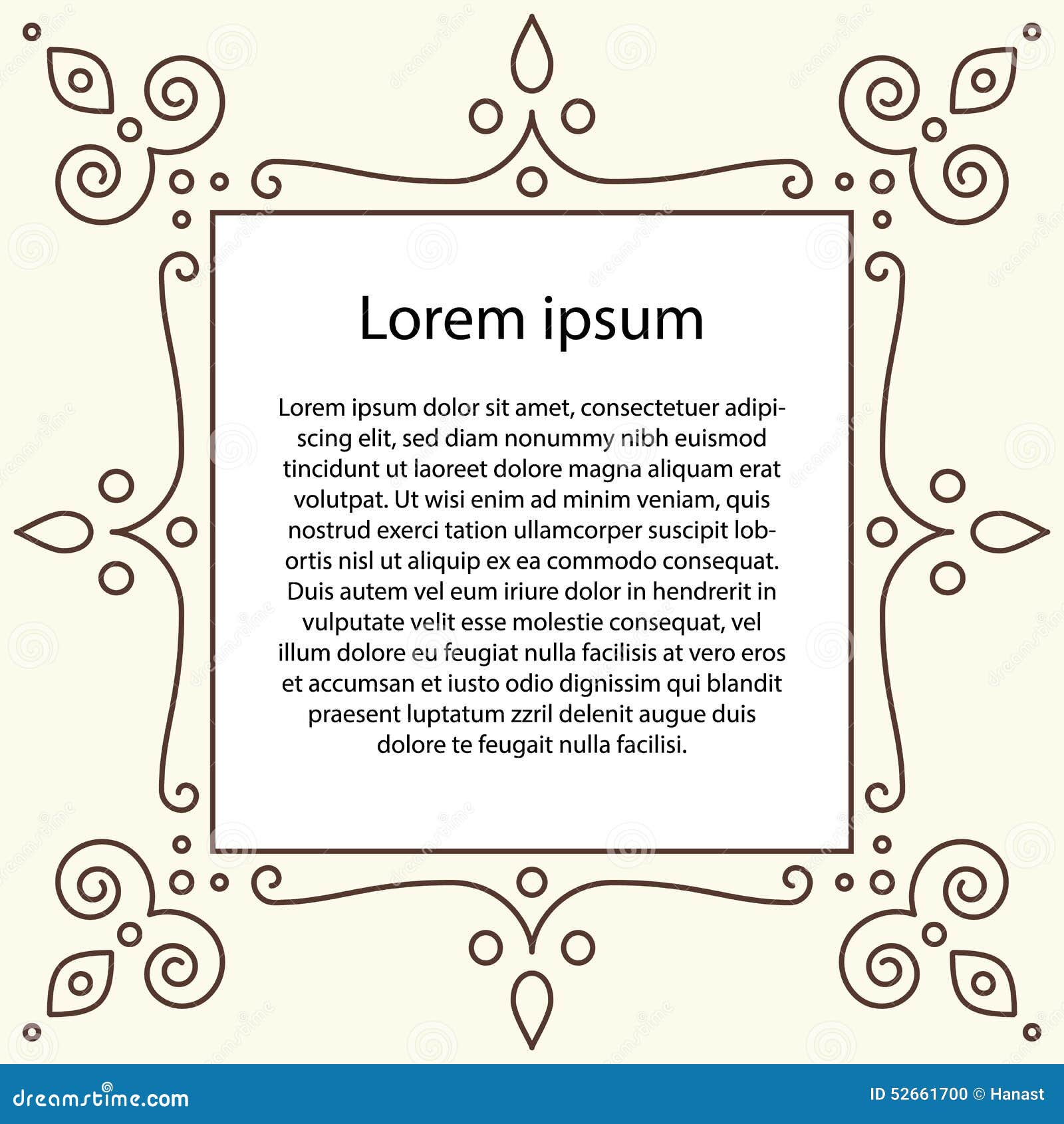 Ornate frame for text stock vector. Illustration of geometric - 52661700