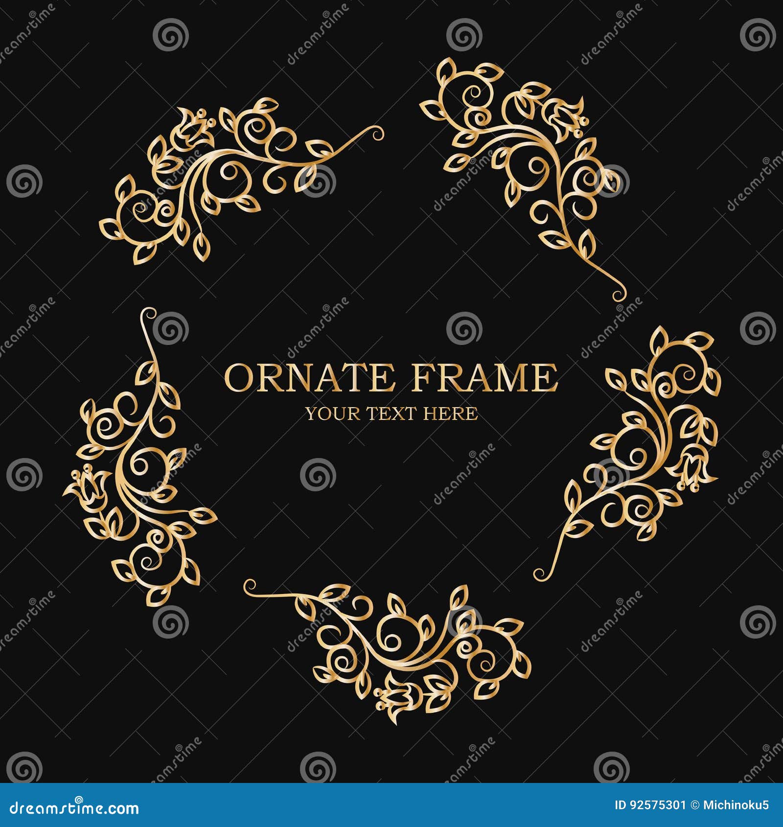 Ornate Frame. Vector Isolated Illustration Stock Vector - Illustration ...