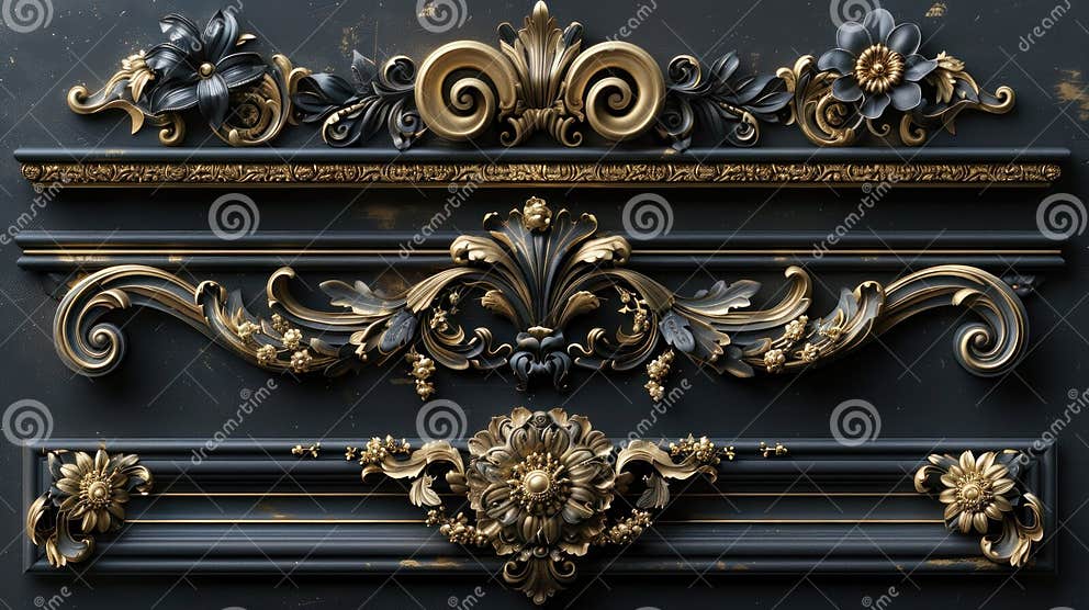 Ornate Frames and Scroll Elements for Elegant Design Stock Illustration - Illustration of ...