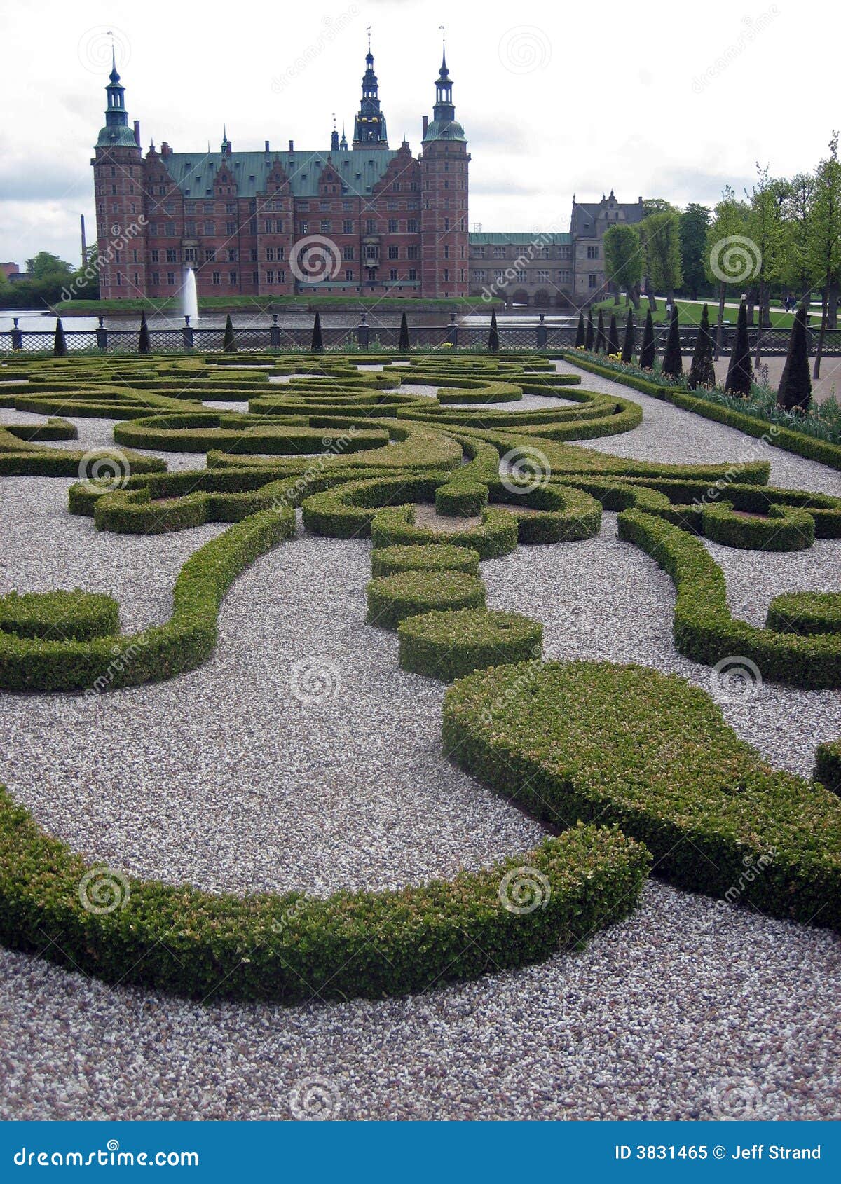 Ornate Garden and Castle in Denmark Stock Image - Image of mansion ...