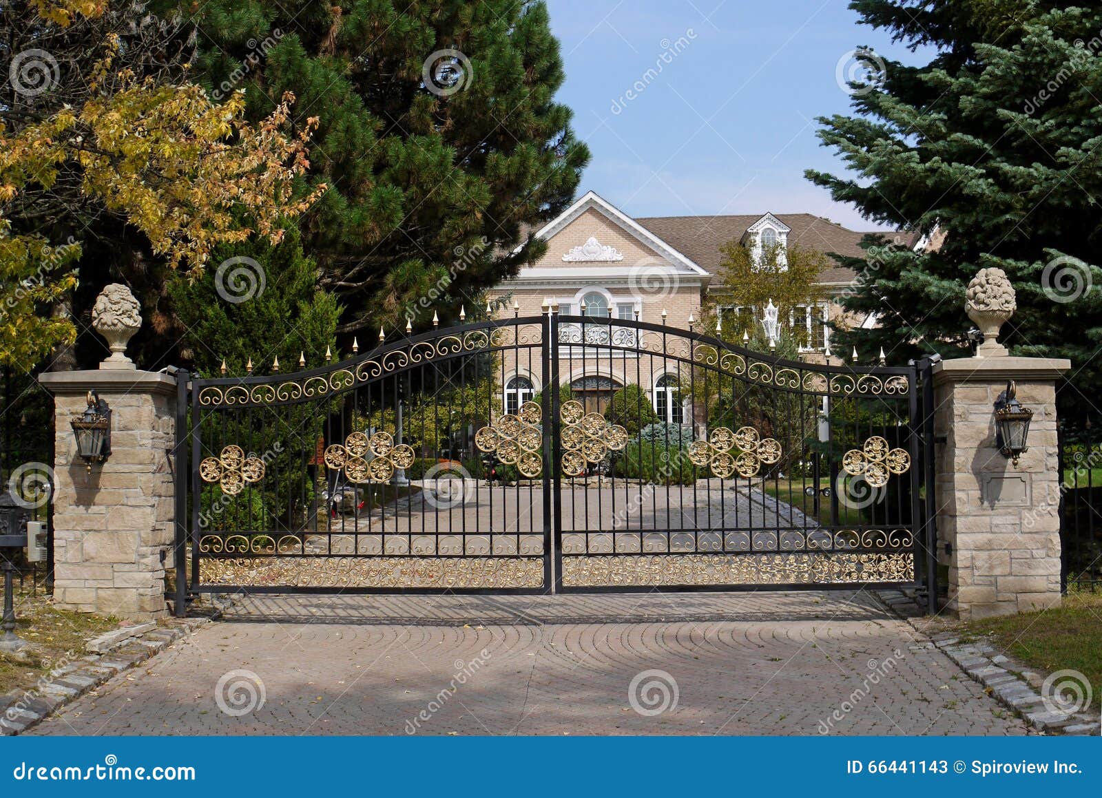 Ornate gate stock image. Image of large, locked, house - 66441143