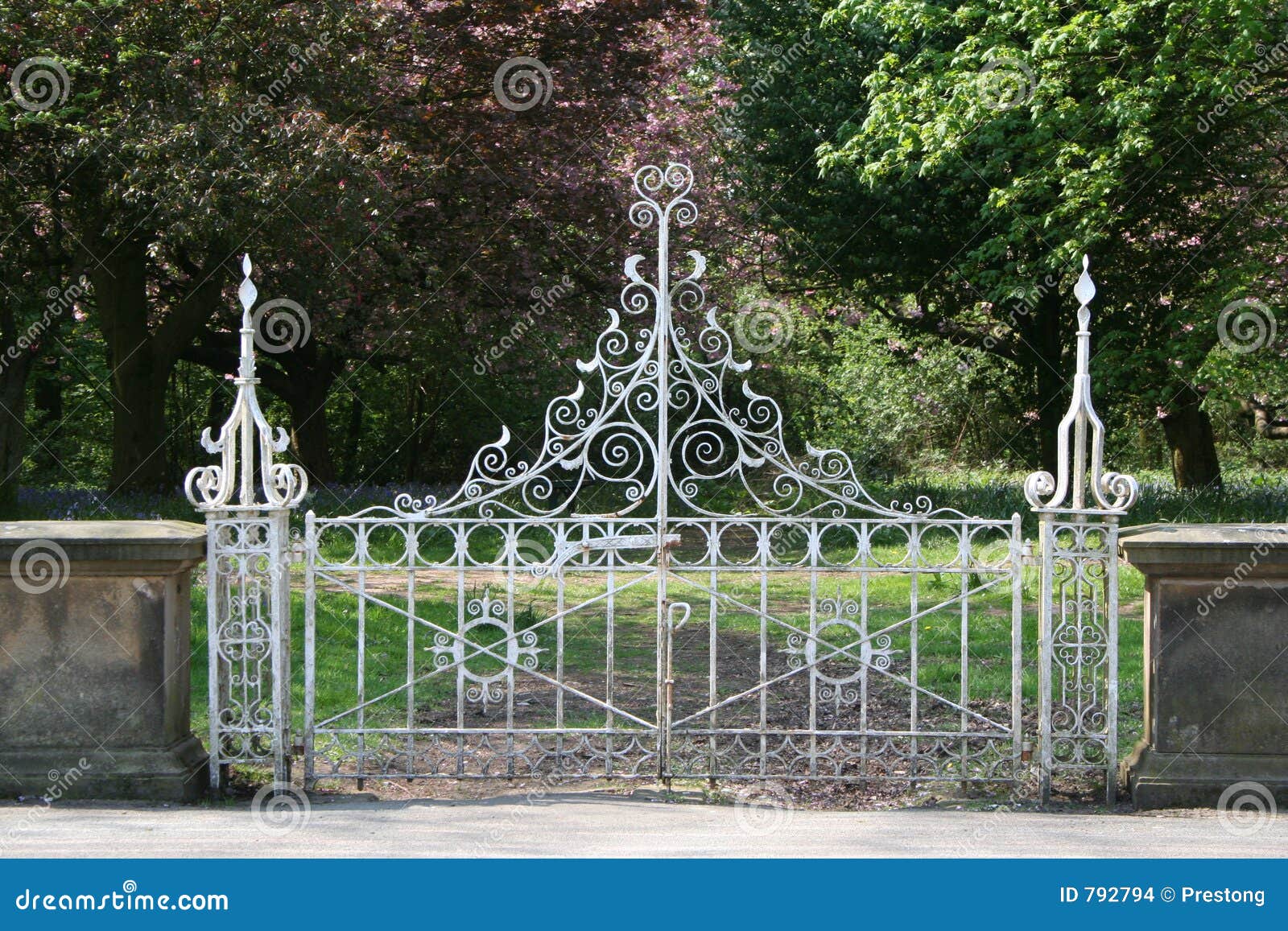 Ornate Gates. stock photo. Image of woodland, peaceful - 792794