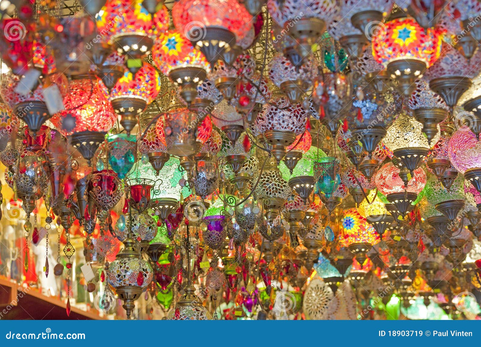 Ornate Glass Lights at a Market Stall Stock Image - Image of shopping ...