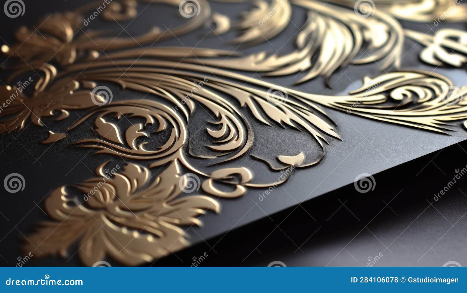 Ornate Gold Leaf Pattern Adds Antique Elegance Generated by AI Stock ...