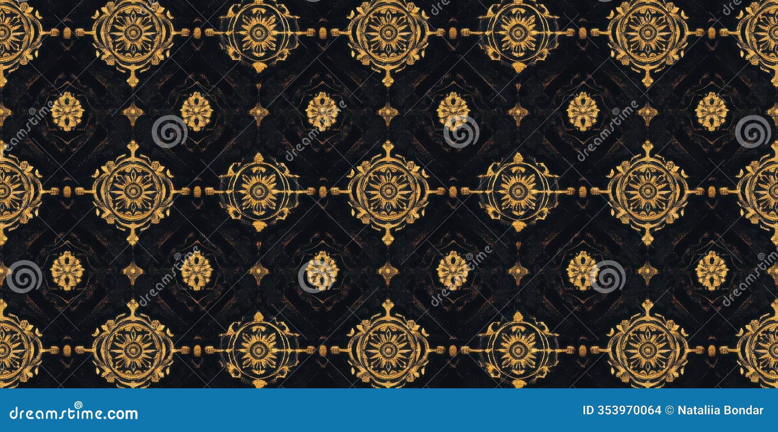 Ornate Golden Compass Pattern on Black Background for Elegant Design ...