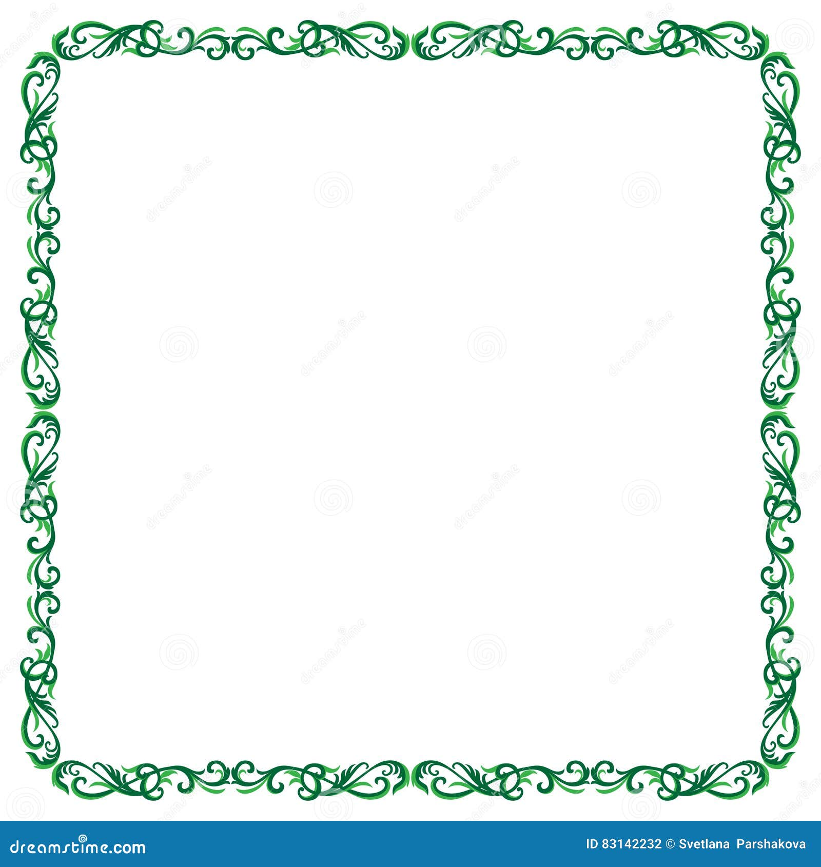 Ornate Green Square Border. Stock Vector - Illustration of square ...
