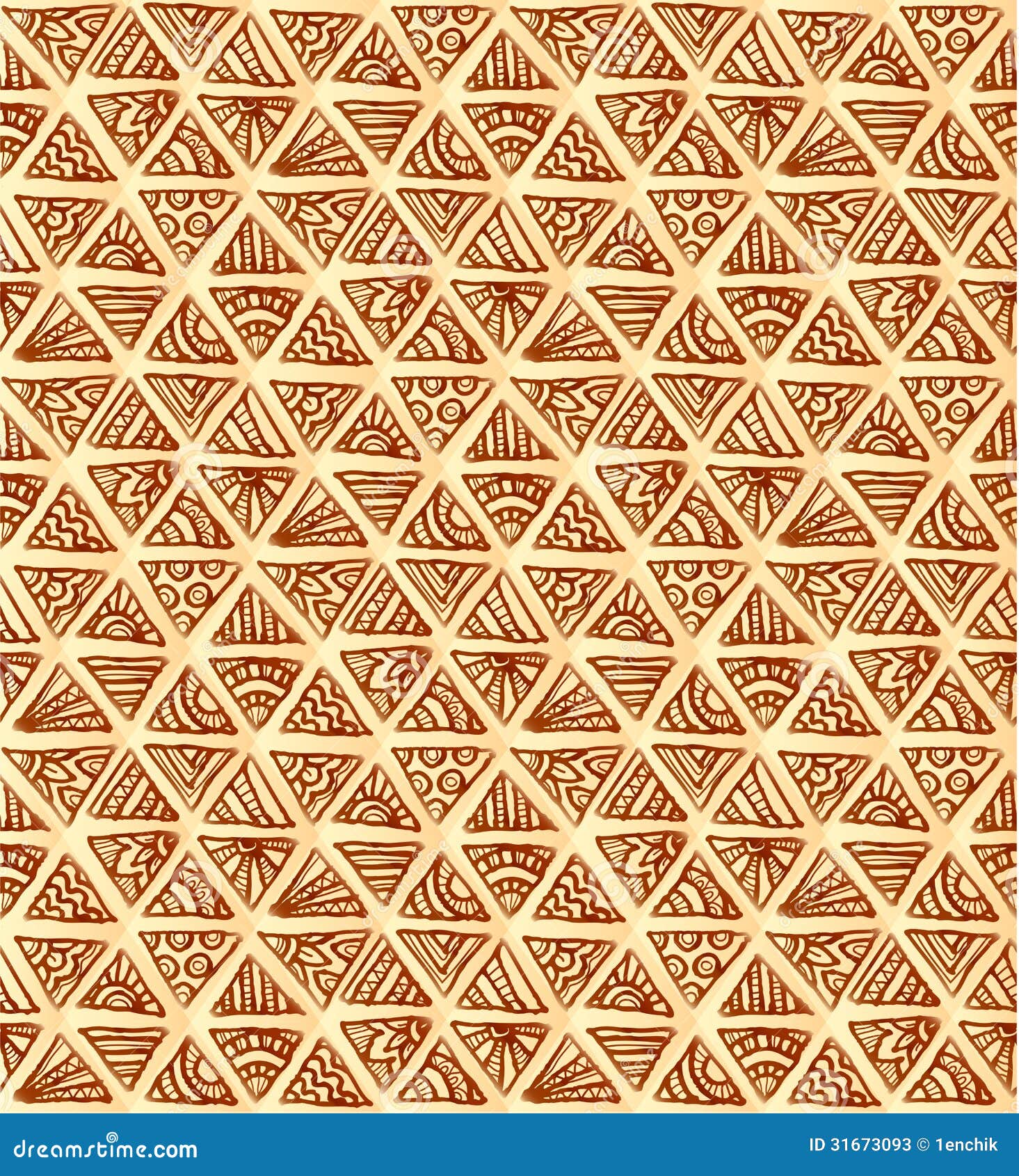Ornate Hand-drawn Vintage Beige Triangles Stock Vector - Illustration ...