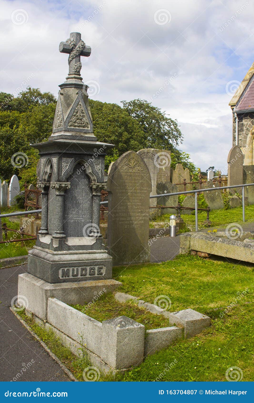 An Ornate Headstone in the Old Graveyard at Donaghadee Editorial ...