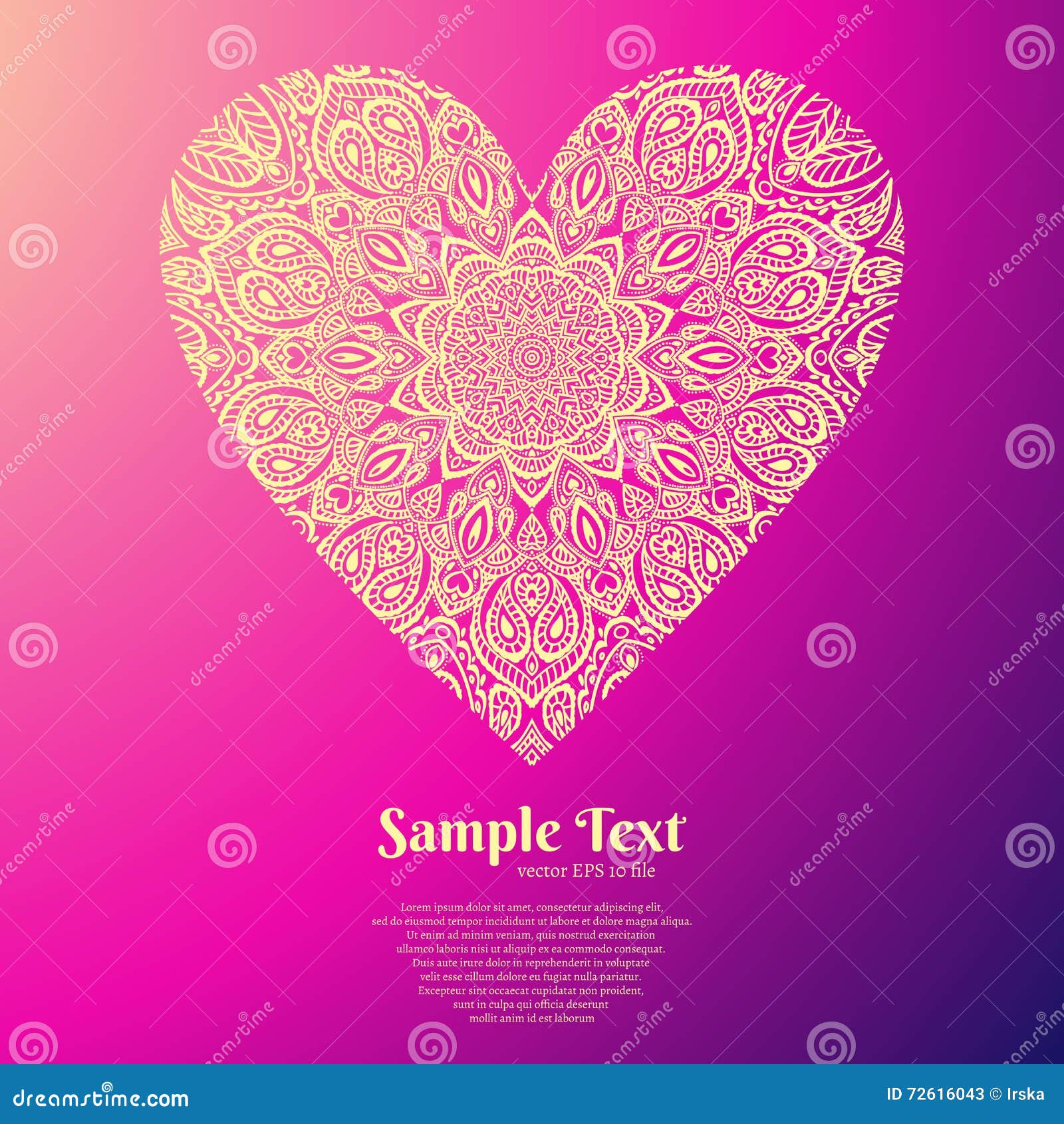 Ornate Heart. Mandala Pattern. Stock Vector - Illustration of love ...