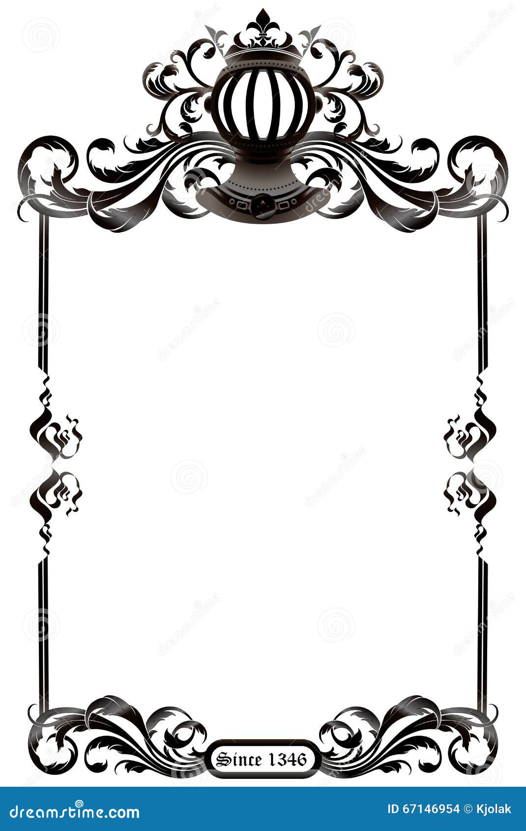 Ornate heraldic frame stock vector. Illustration of medieval - 67146954