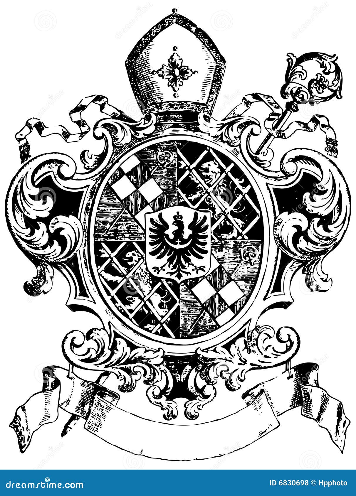 Ornate heraldic shields stock vector. Illustration of military - 6830698