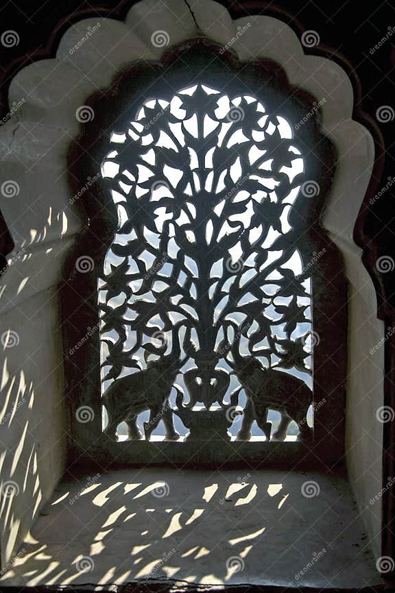 Ornate Indian Window Screen Stock Image - Image of architecture, window ...