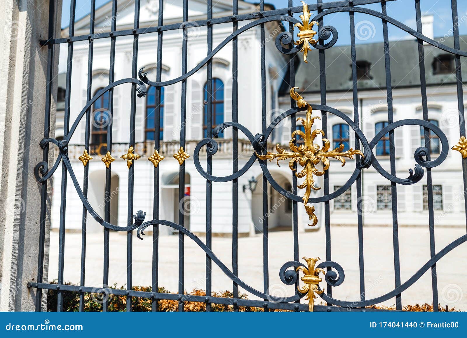 Iron and Gold Elements of Gate Decoration Stock Photo - Image of ...