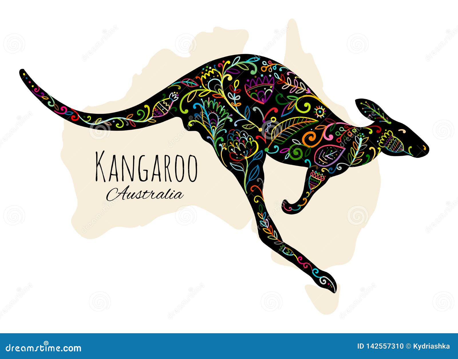 Ornate Kangaroo, Sketch for Your Design. Stock Vector - Illustration of ...
