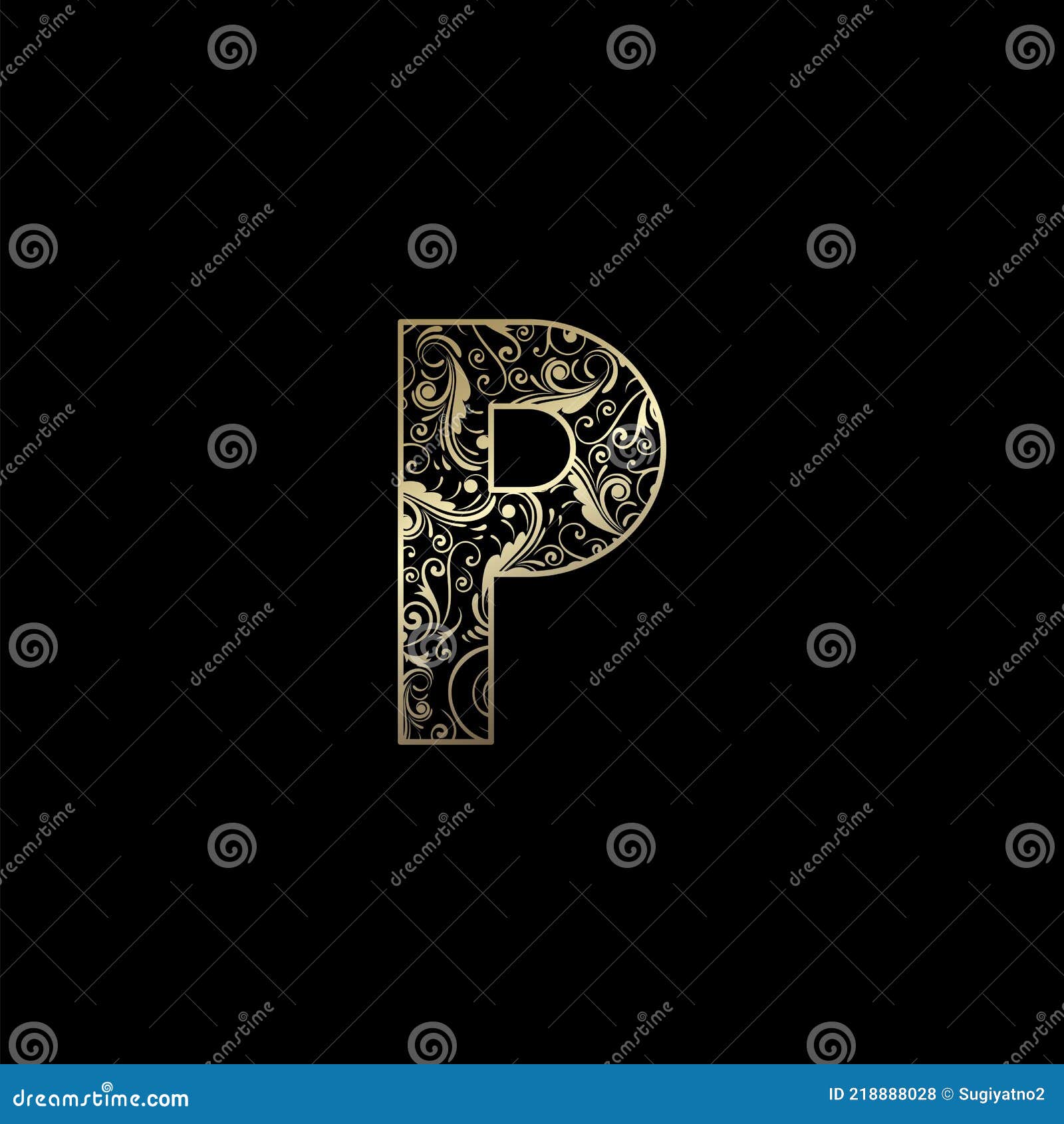Ornate Letter P Logo Icon, Elegant Monogram Luxury Letter Logo Vector ...