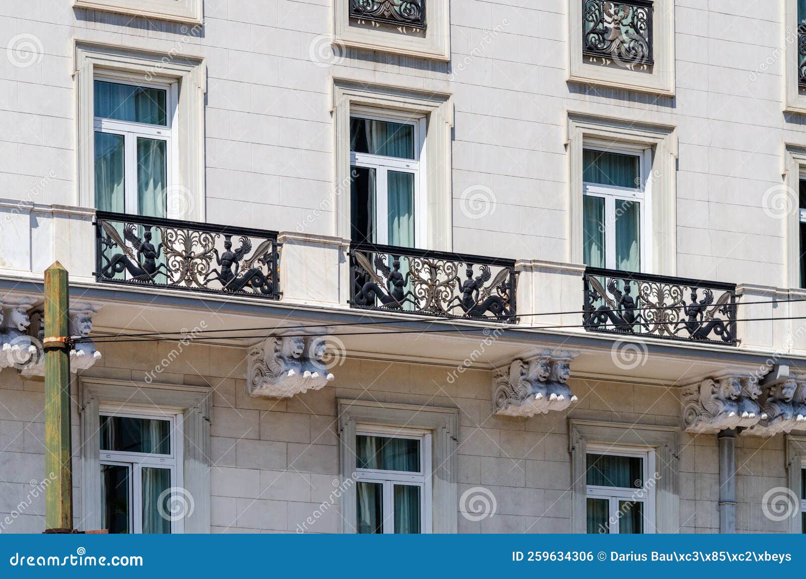 Ornate Metal Balconies in Athens Stock Photo - Image of greek ...