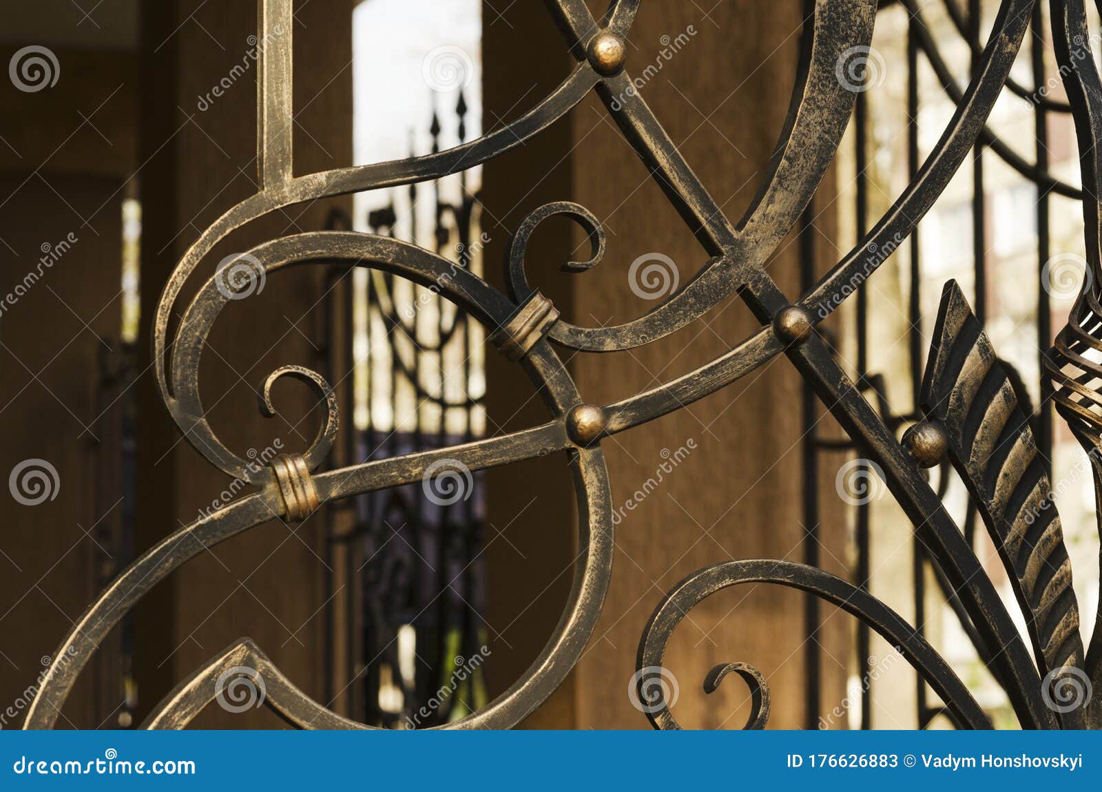 Ornate Metal Fence Elements, Forging Stock Image - Image of ironwork ...