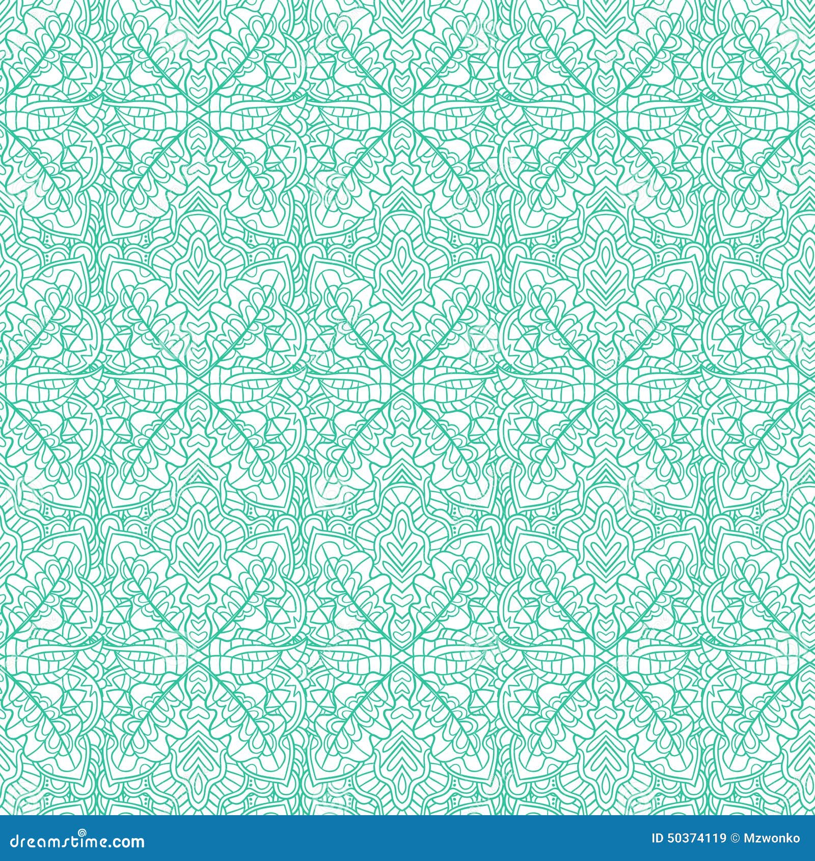 Ornate Mint Pattern Stock Illustration - Image: 50374119