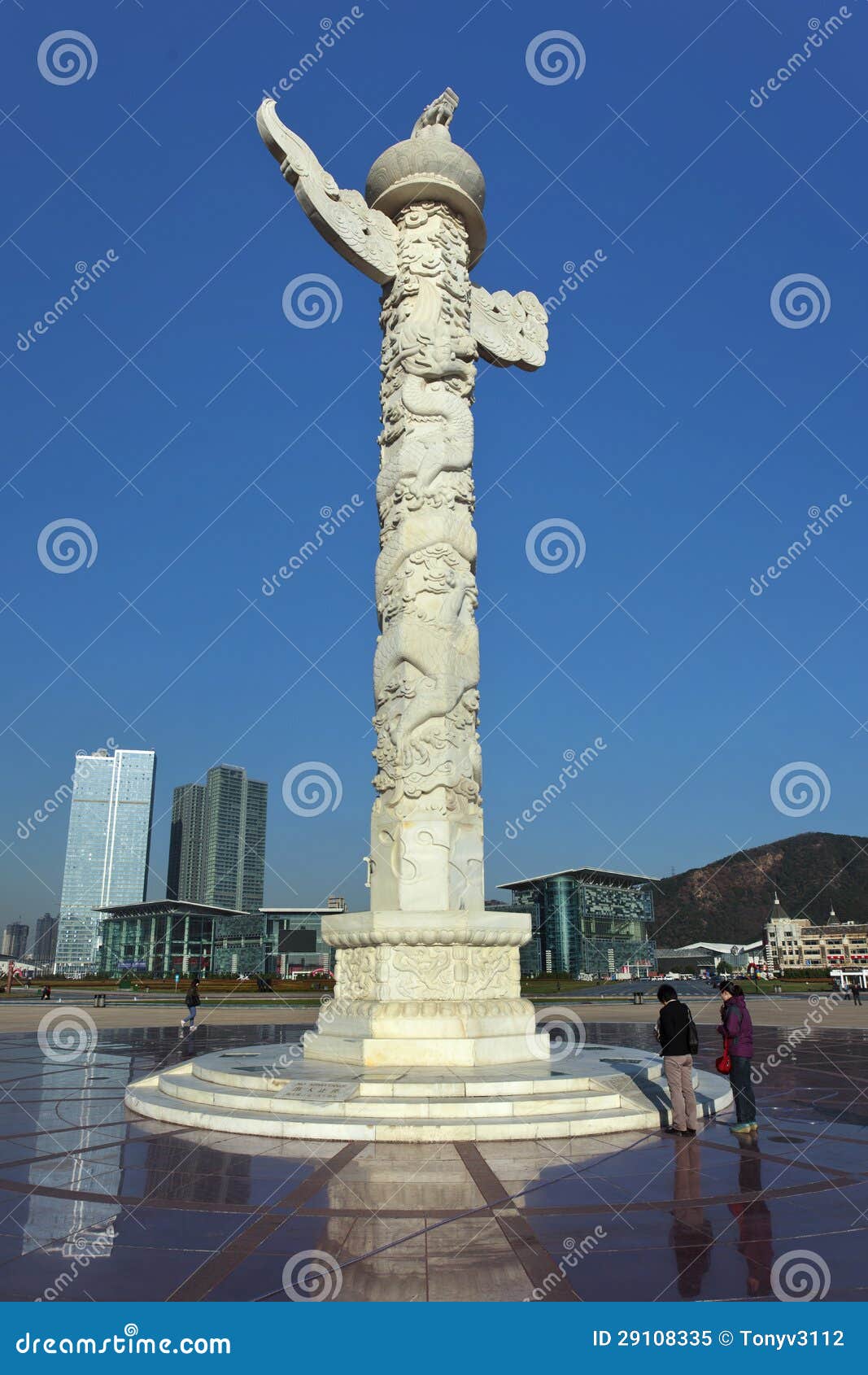 Ornate Monument, Xinghai Square, Dalian, China Editorial Image - Image ...