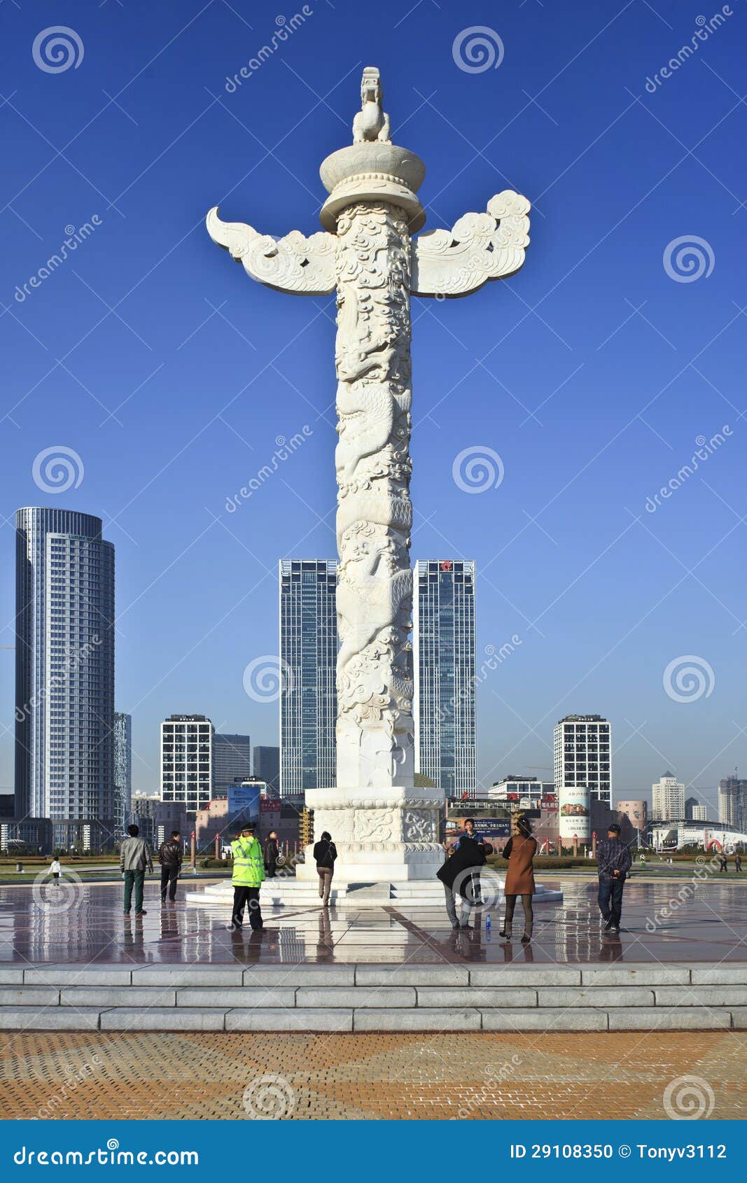 Ornate Monument, Xinghai Square, Dalian, China Editorial Image - Image ...