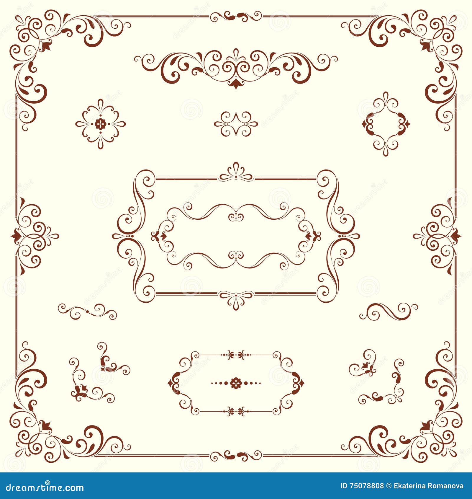 Ornate Motifs and Frames stock vector. Illustration of decorative ...