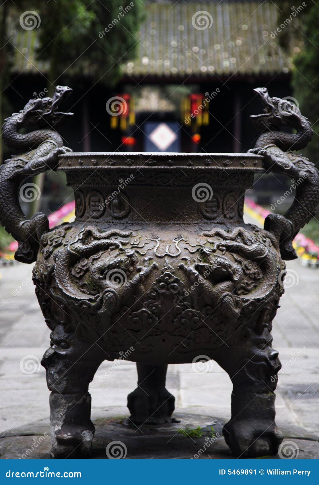 Ornate Ncense Pot Temple Sichuan China Stock Image - Image of historic ...