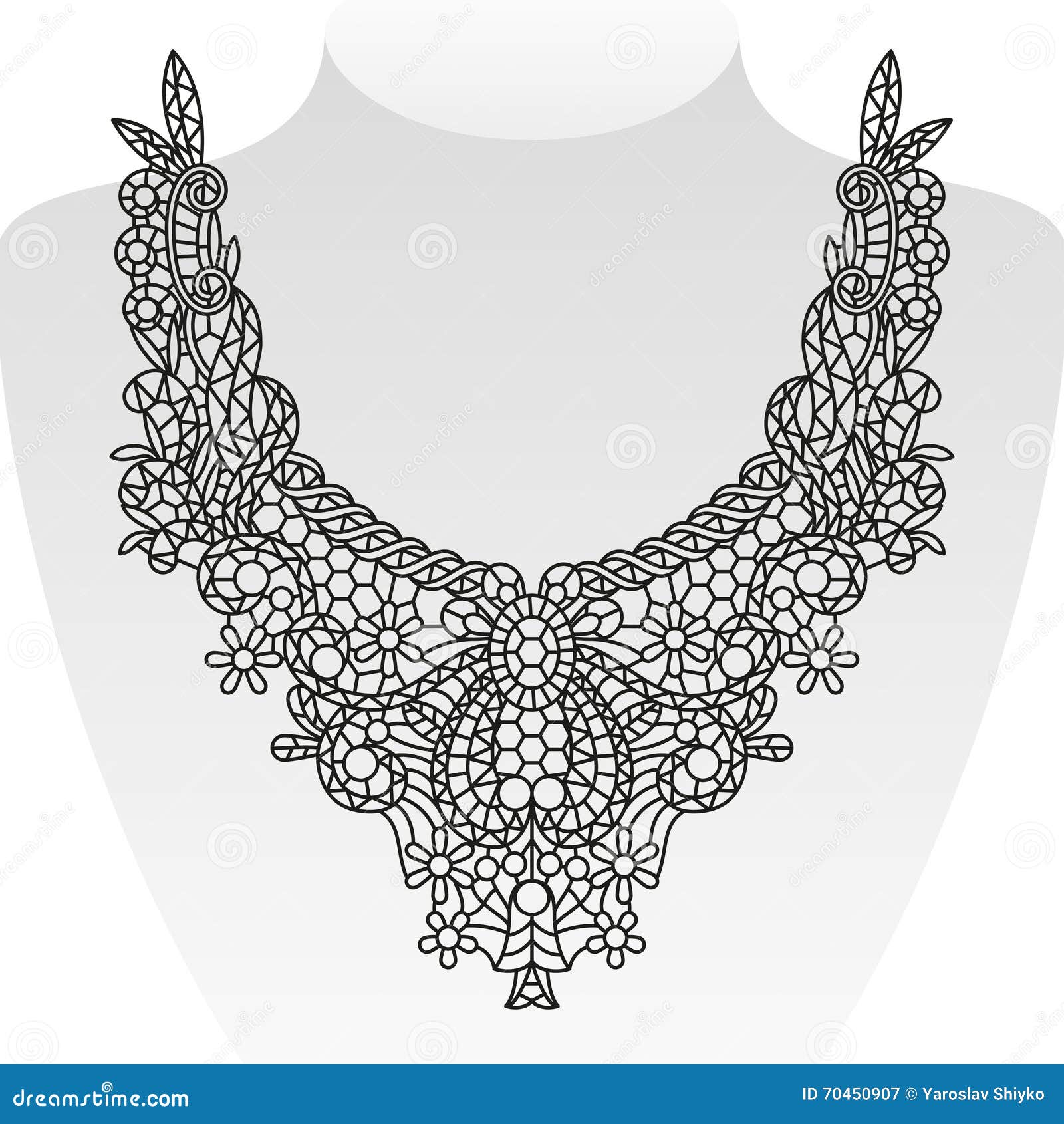 Ornate Neck Design. Vector Illustration Stock Vector - Illustration of ...