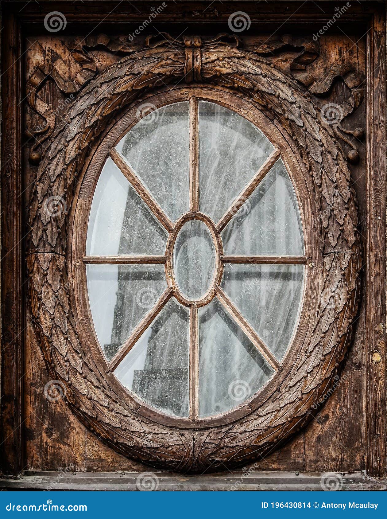 Ornate Oval Window stock photo. Image of city, home - 196430814