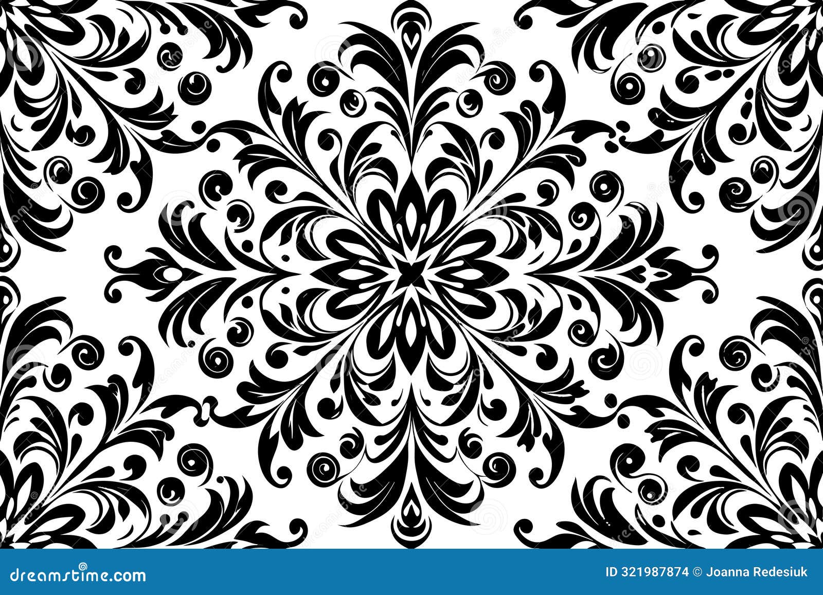 An Ornate Pattern with Intricate Swirls and Curves Forms a Symmetrical ...