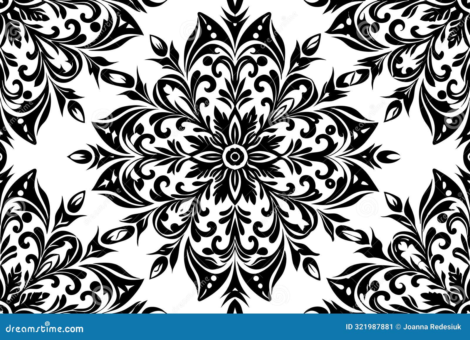 An Ornate Pattern with Intricate Swirls and Curves Forms a Symmetrical ...