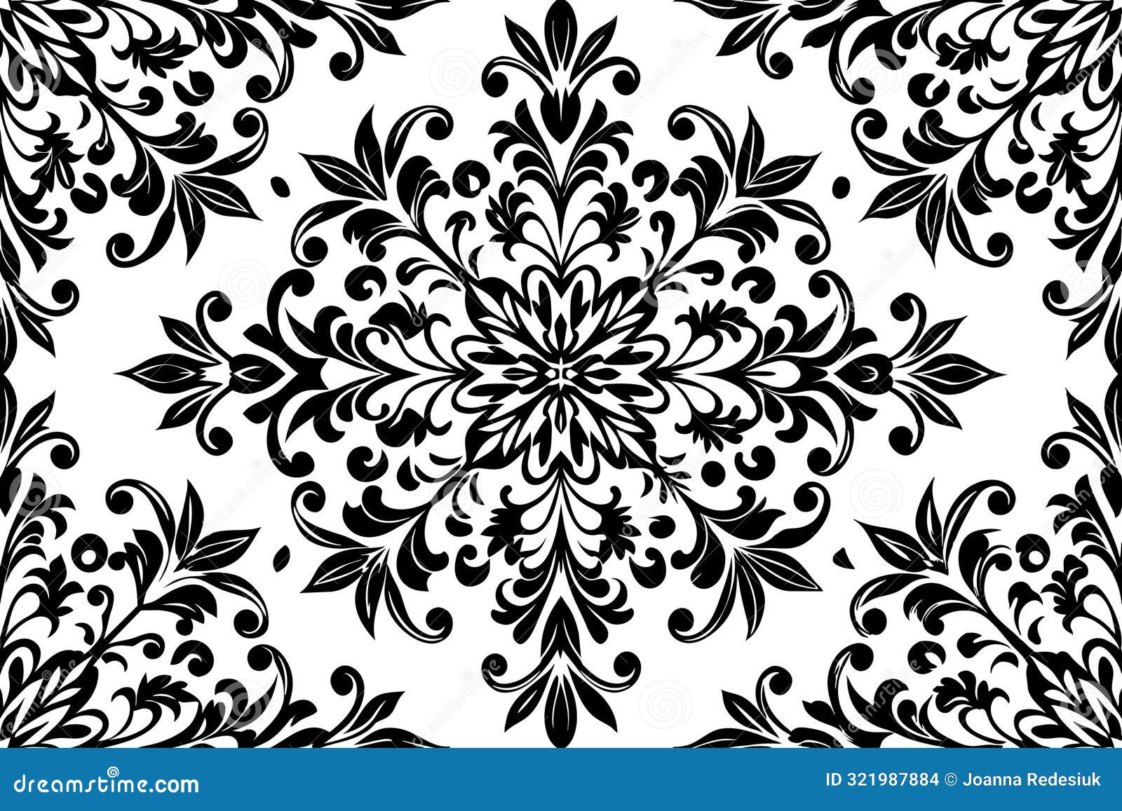 An Ornate Pattern with Intricate Swirls and Curves Forms a Symmetrical ...