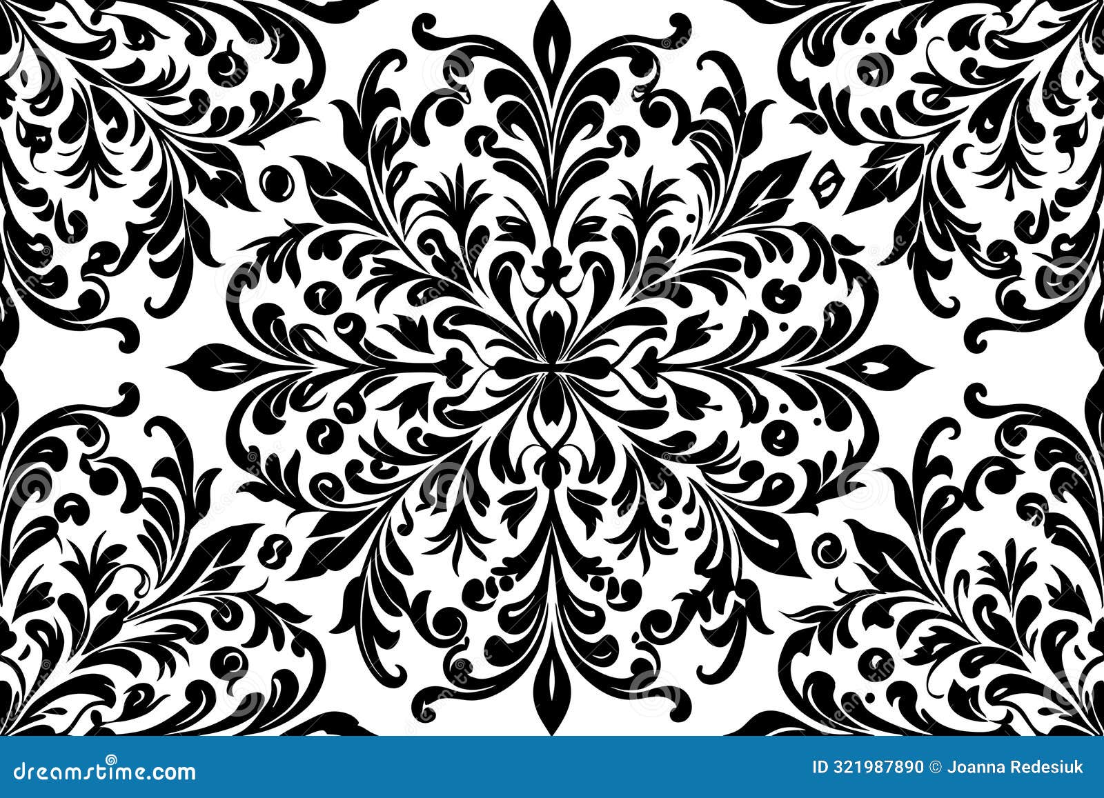 An Ornate Pattern with Intricate Swirls and Curves Forms a Symmetrical ...
