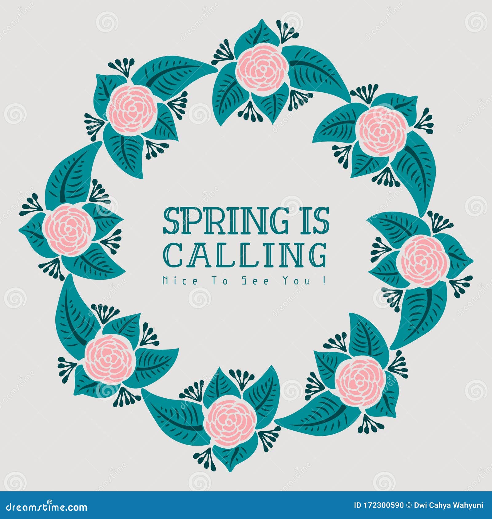 Ornate Pattern of Leaf and Flower Frame, for Spring Calling Greeting ...