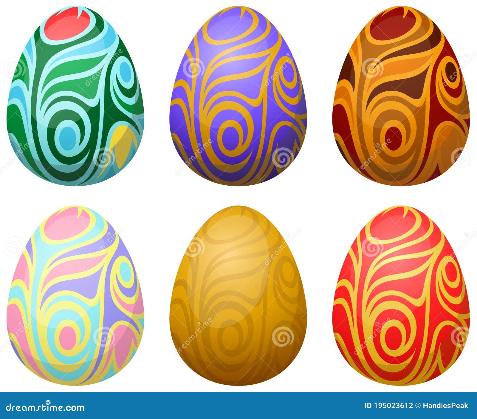 Ornate, Patterned Egg in Various Colors Stock Vector - Illustration of ...