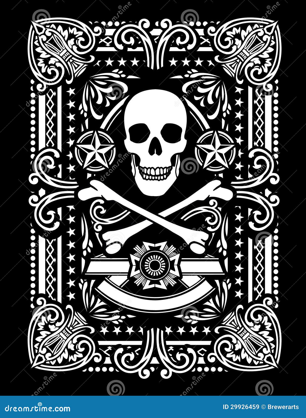 Ornate Pirate Playing Card Design Stock Illustration - Illustration of ...