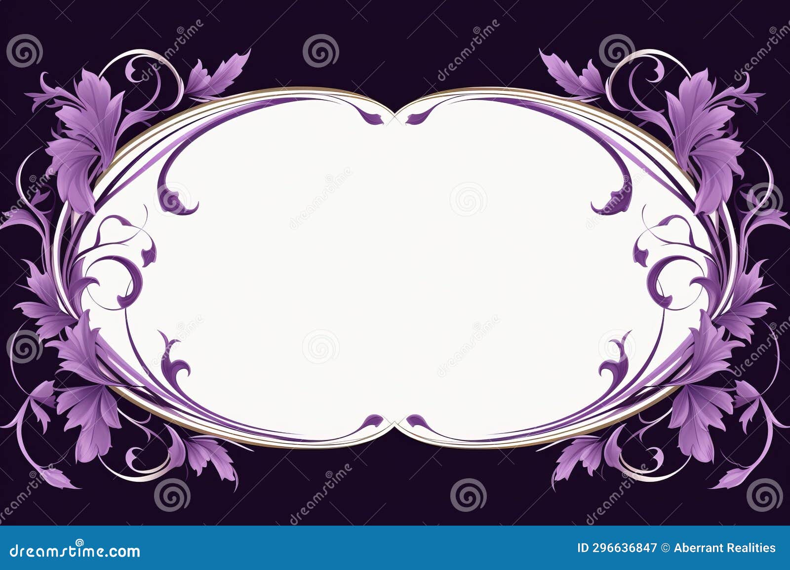 An Ornate Purple Frame on a Black Background Stock Illustration ...