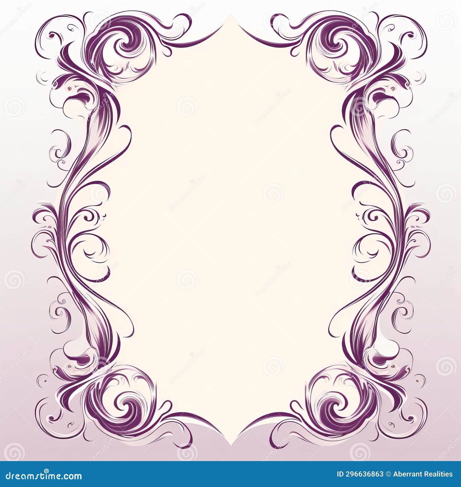 An Ornate Purple Frame with Swirls and Swirls Stock Image - Image of ...