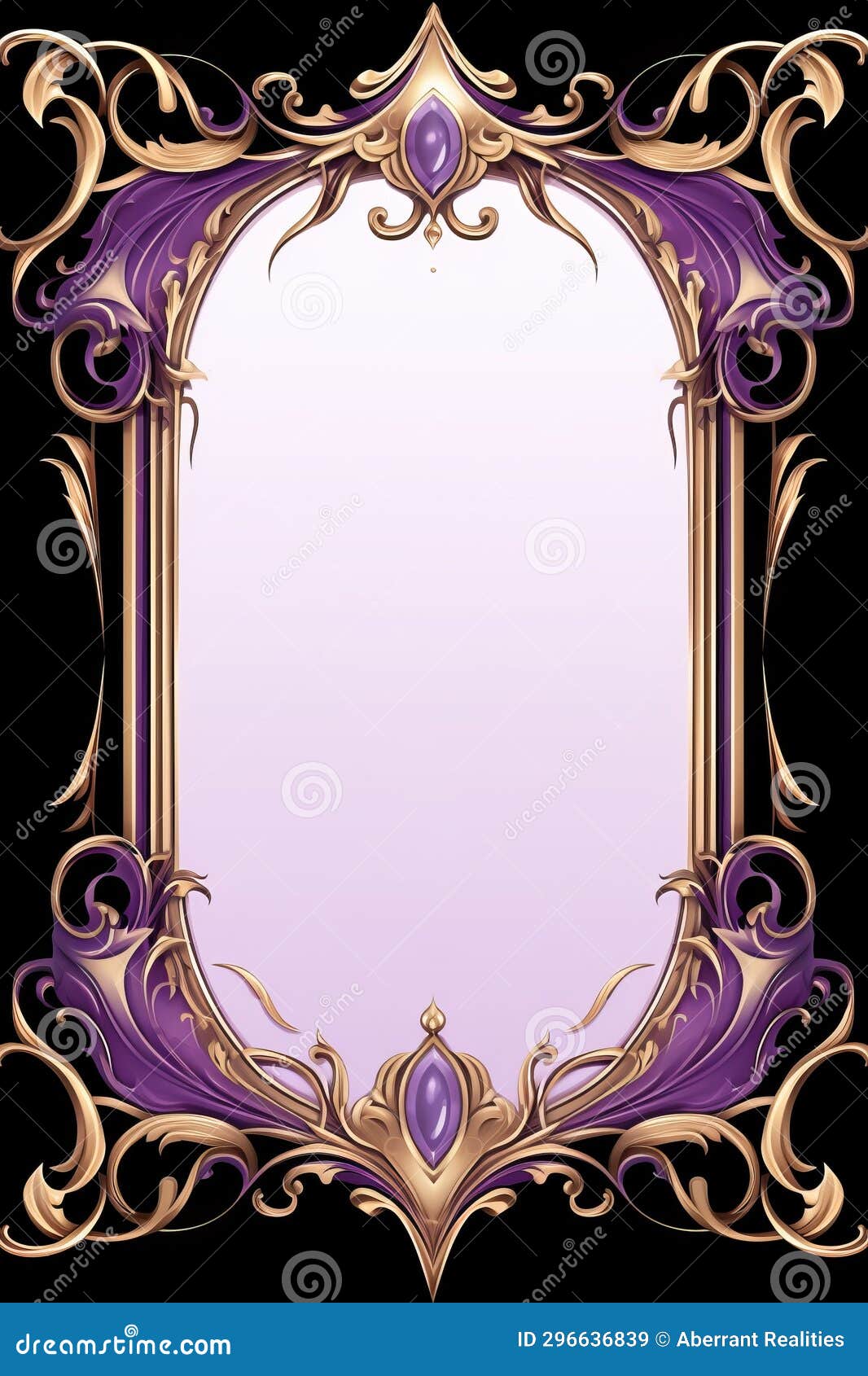 An Ornate Purple and Gold Frame with an Ornate Design Stock ...
